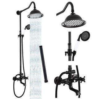 Exposed Shower System Set Oil Rubbed Bronze Shower Faucet Fixture 8 ...