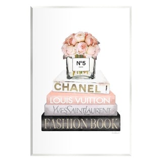 Stupell Pink Fashion Book Stack Wall Plaque Art Design by Amanda ...