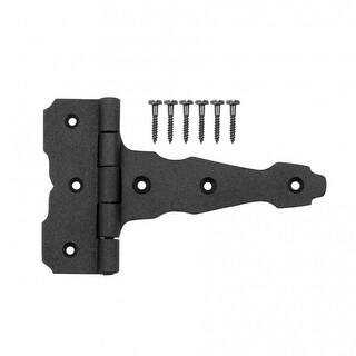 Black T Strap Hinge 4 " L Outdoor Hinge Rust Resistant Cabinet and Gate ...