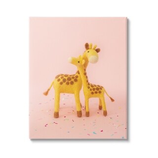 Stupell Pastel Pink Hugging Giraffes Canvas Wall Art by Lemon & Sugar ...