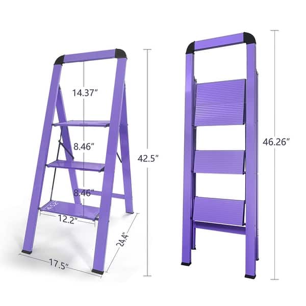 3 - Steps Lightweight Aluminum Folding Step Stool - Bed Bath & Beyond ...