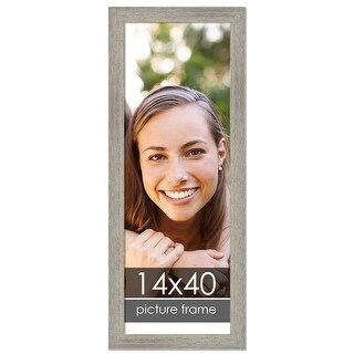 14x40 Distressed/Aged Contrast Grey Wood Picture Panoramic Frame ...