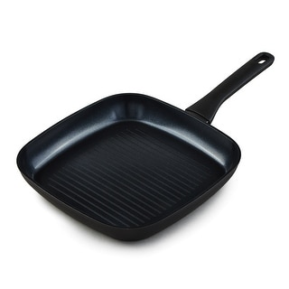 BergHOFF Helix Nonstick Ceramic Grill Pan, Recycled Aluminum, Black ...