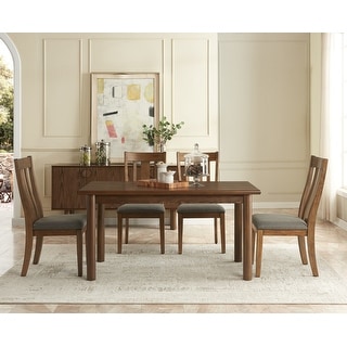 60" Rectangular Dining Table for 6 Person with Solid Wood Legs - Bed ...