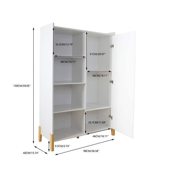 Free Standing Storage Cabinet with 1 Door and 4 Open Shelves - Bed Bath ...