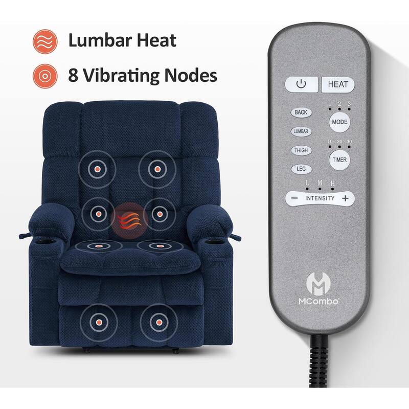 MCombo Dual Motor Power Lift Recliner Chair with Massage and Heat for ...