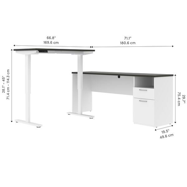 Upstand 72W L-Shaped Electric Standing Desk by Bestar - Bed Bath ...