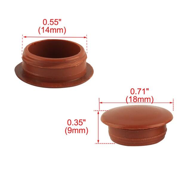 Plastic Furniture Legs Tube Insert Cap Screw Cover Brown 14mm Dia Hole ...