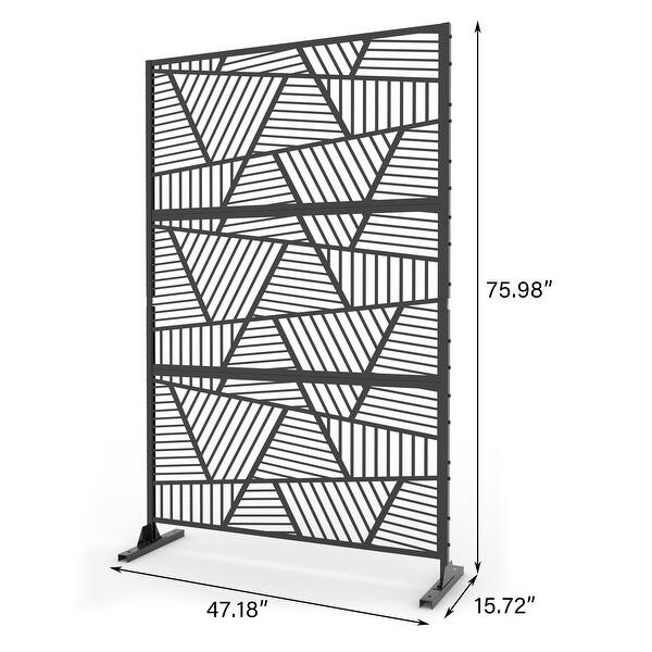 Outdoor Privacy Screen with Stand for Patio Garden Metal Fence Screen ...