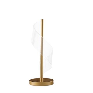 HomeRoots 19" Gold Modern Swirl Metal and Acrylic LED Table Lamp - 7 ...