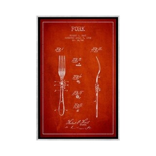 iCanvas "Fork Red Patent Blueprint" by Aged Pixel Framed - Bed Bath ...