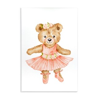Stupell Floral Ballerina Teddy Bear Wall Plaque Design by Amy Hall ...