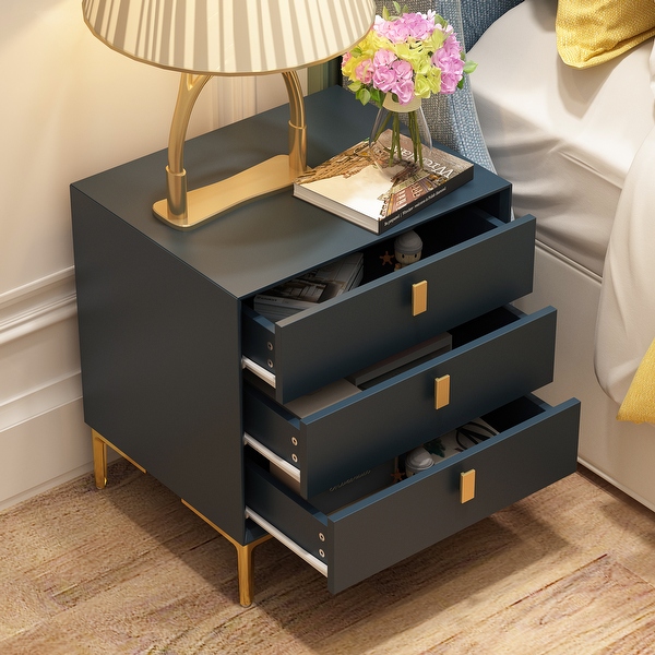 21.3 H Wood Nightstand End Table Console Table Black White