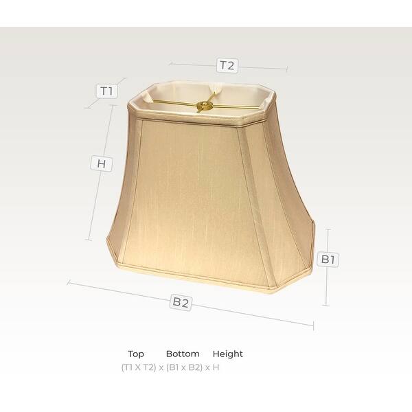 Royal Designs Rectangle Cut Corner Lamp Shade, Beige, (7x10)x(12.25x18 ...