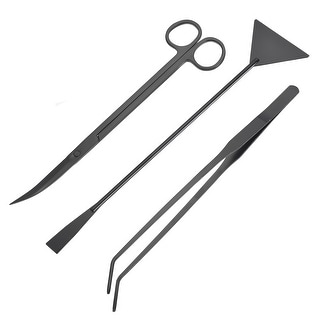 3 in 1 Set Black Tweezers Scissors Spatula with Flannelette Bag - Bed ...