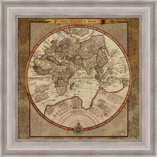 Elizabeth Medley 'Damask World Map II' Framed Art - Bed Bath & Beyond ...