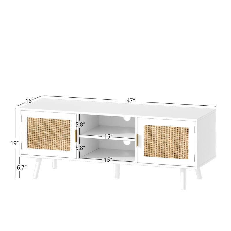 Mid-Century Modern TV Stand For TVs Up To 75" Entertainment Center ...