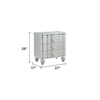 Landmark Traditional Style 3-Drawer Night stand With metal drawer pulls ...