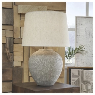 Signature Design by Ashley Dreward Distressed Gray Table Lamp - 17"W x ...