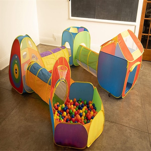 7 Piece PlayTunnel And Tent For Kids With 4 Dart Balls indoor ...