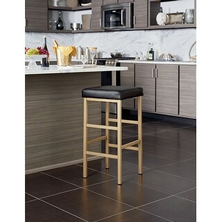30" Gold Backless Stool in Black - Bed Bath & Beyond - 35633756