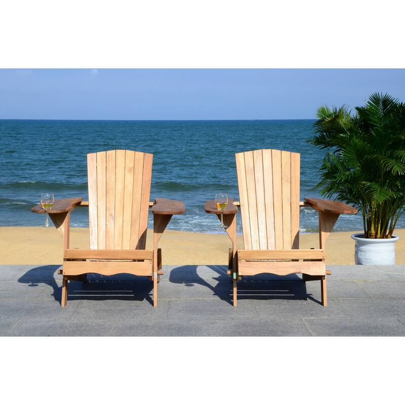 SAFAVIEH Outdoor Fulga Adirondack Chair (Set of 2) - 34"W x 33"D x 33"H ...