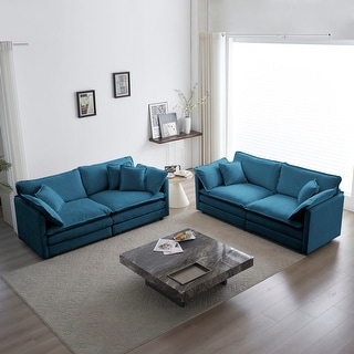 2-Piece Sofa Set Oversized Sofa Comfy Deep Seat Loveseat Sofa - Bed ...