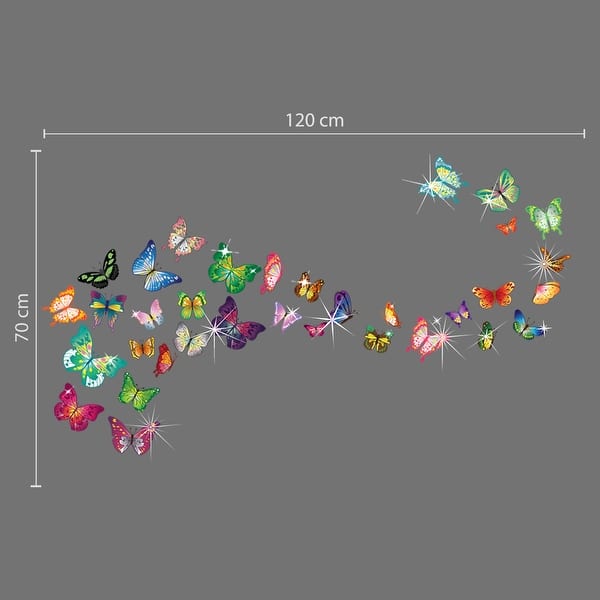 Walplus Colorful Butterflies Swarovski Crystal Wall Sticker Home Decor ...