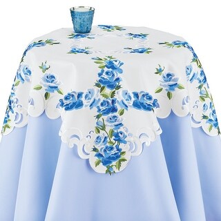 Embroidered Cross of Roses Scrolling-Style Table Linens - Bed Bath ...