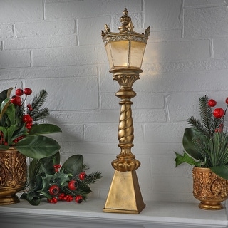 24" Led Battery Operated Timer Gilded Ornate Lamp Post - Bed Bath ...