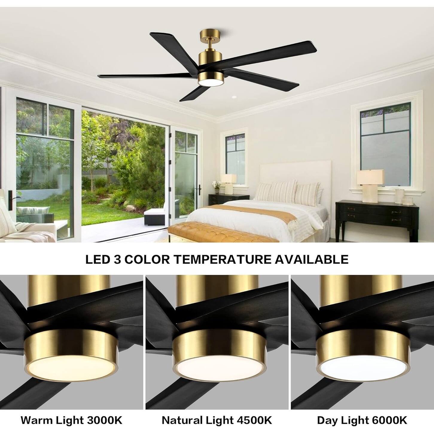 AeroBlade 64" 5-Blade 6-Speed Ceiling Fan with LED Light - Bed Bath ...