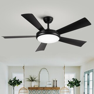 52" Modern 6-speed Ceiling Fans with Lights and Remote Control - Bed ...