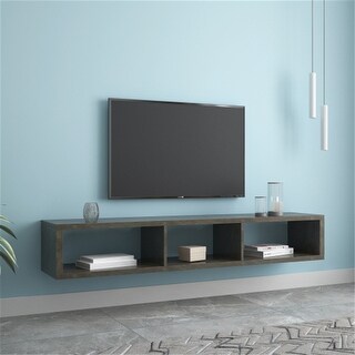 60" Shallow Floating TV Console, Grey - Bed Bath & Beyond - 35097781