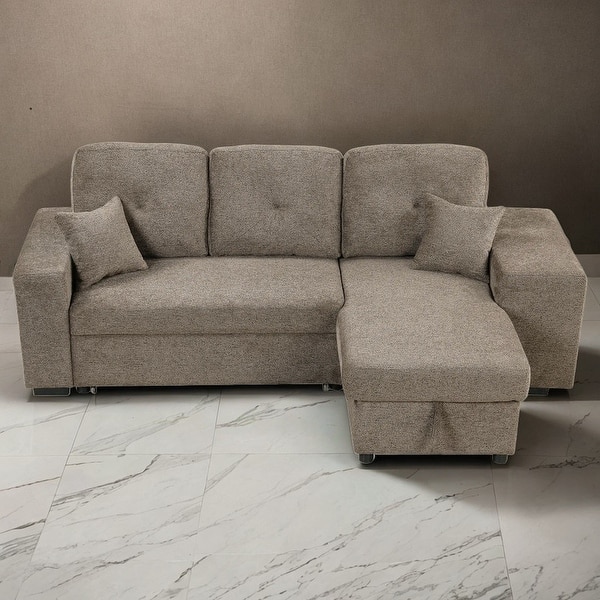 Pull-Out L-Shaped Sofa Bed,Corner Sofa-Bed with Storage Chaise Left ...