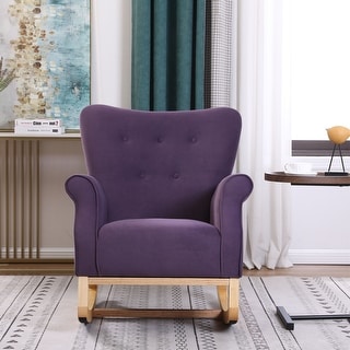 Comfortable Rocker Fabric High Back Rocking Chair Nursery Chair - Bed ...