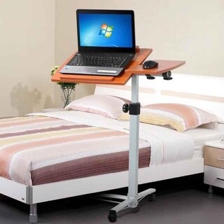 Adjustable Height Stand-Up Laptop Lift Computer Desk Workstation Brown ...
