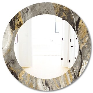 Designart 'Geometric Cream Block I' Printed Modern WallMirror ...