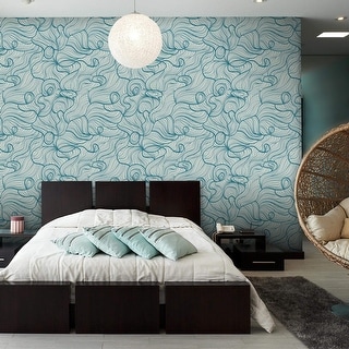 Blue Textured Basic Peel and Stick Removable Wallpaper 5559 - Bed Bath ...