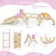 Gymax Triangle Set Wooden Montessori Climbing Set w/Arch Ramp Climbing ...
