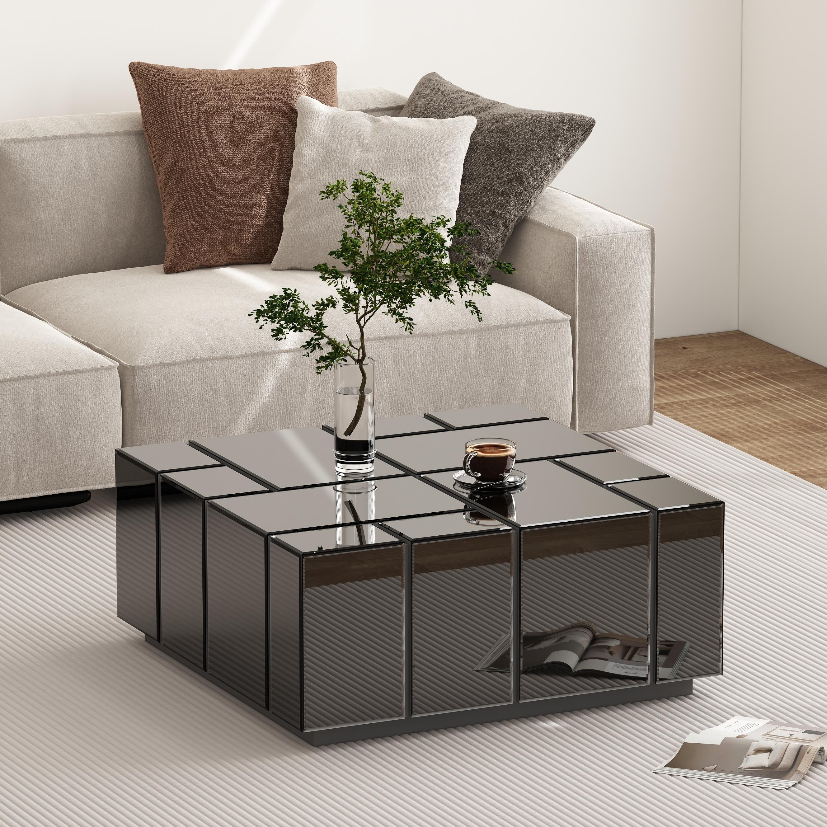 Mirrored glass tables store