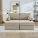 56.3" and 63.39" Modular Sofa with Chenille and Sturdy Metal Legs ...