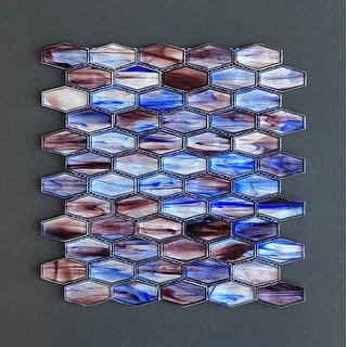 Iridescent 1 1/4" x 2" Long Hexagon Glass Tile - Bed Bath & Beyond ...
