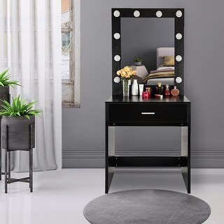 62" Cannon Large Mirror Single Drawer Dressing Table With a Light - Bed ...