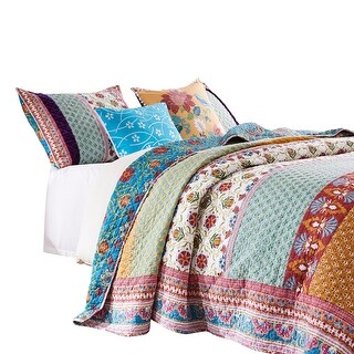 Sama 5 Piece Reversible Full Quilt Set, Floral Print Patterns ...
