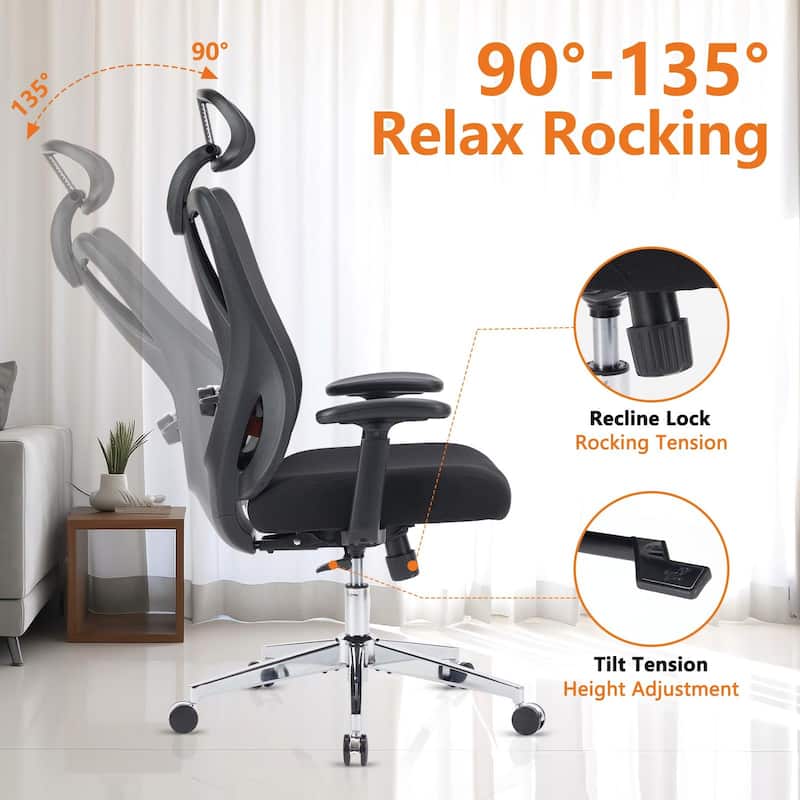 Ergonomic Office Chair, Up&Down Lumbar Support, Swivel Computer Task ...