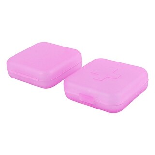 Travel Plastic Square 4 Compartments Medicinal Pill Case Box 2pcs ...