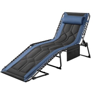 Folding Chaise Lounge, Outdoor Portable Lounge Chairs 4-Position ...