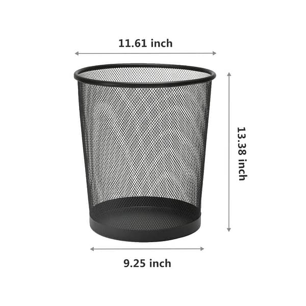 Black Mesh Trash Cans, 10-Pack 6 Gal Mesh Office Trash Can, Open Metal ...