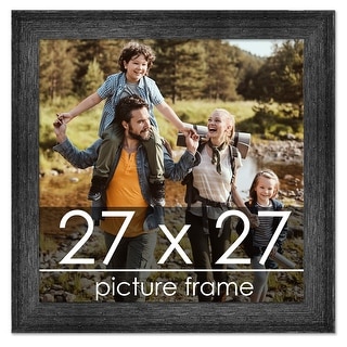 27x27 Distressed/Aged Black Wood Picture Square Frame - Bed Bath ...