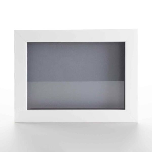 White 24x36 Wood Shadow Box with Grey Acid-Free Backing - With 11/16 ...